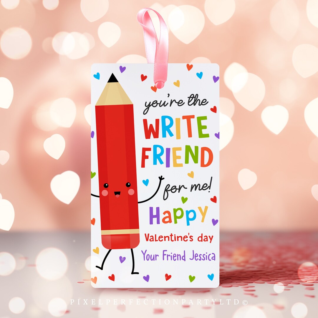 Editable Valentines Pencil Gift Tags Valentines Pencil You're the Write ...