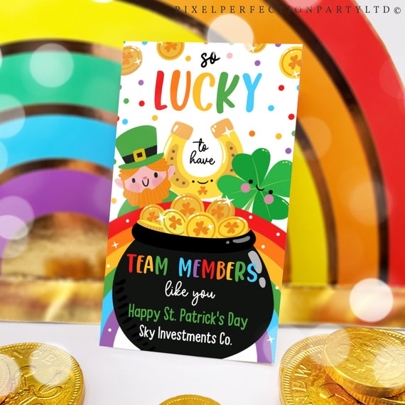 Editable St. Patrick's Day Employees Appreciation Gift Tag So Lucky To ...