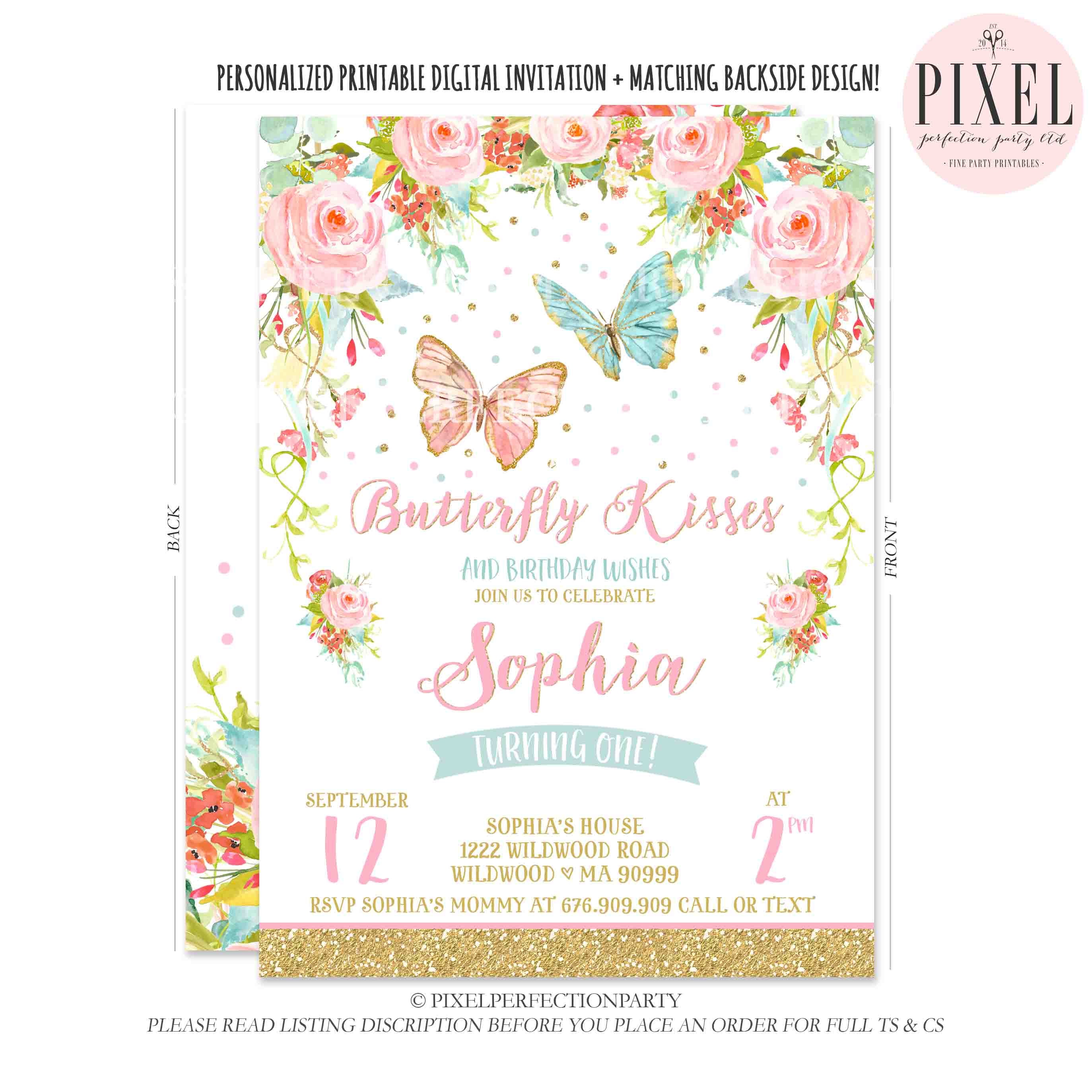 Butterfly Birthday Invitation Card Template