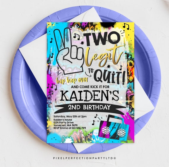 Hip Hop Birthday Party Editable Invitation 90's Hip Hop Party Invite ...