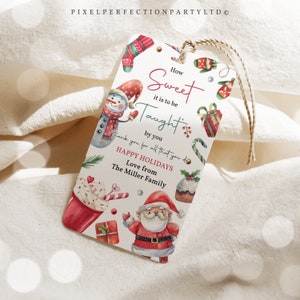 Editable How Sweet It is to Be Taught by You Christmas Gift Tag ...