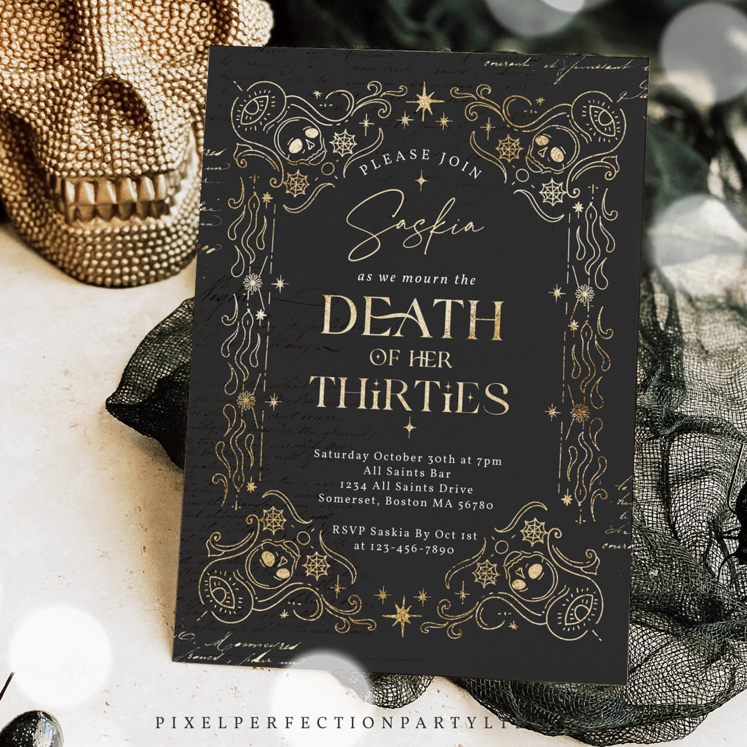 Editable Death to My Thirties 40th Birthday Party Invitation RIP to My ...