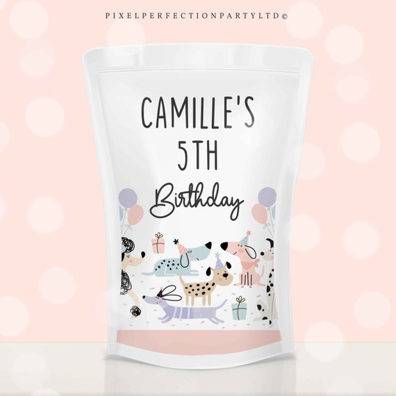 Puppy Party Capri Sun Labels Dog Birthday Party Girl Pink Puppy Pet ...