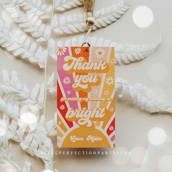 Editable Groovy Birthday Party Favor Luggage Tag Retro Here Comes The ... Editable Groovy Birthday Party Favor Luggage Tag Retro Here Comes The ...