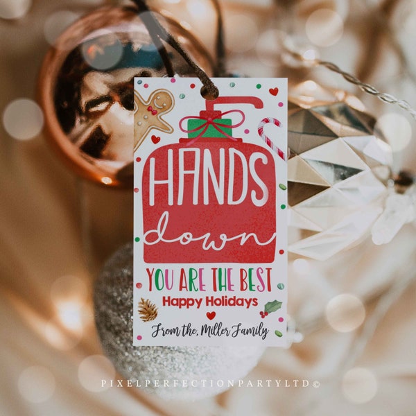 Hands Down Your the Best Around Christmas Tag - Etsy
