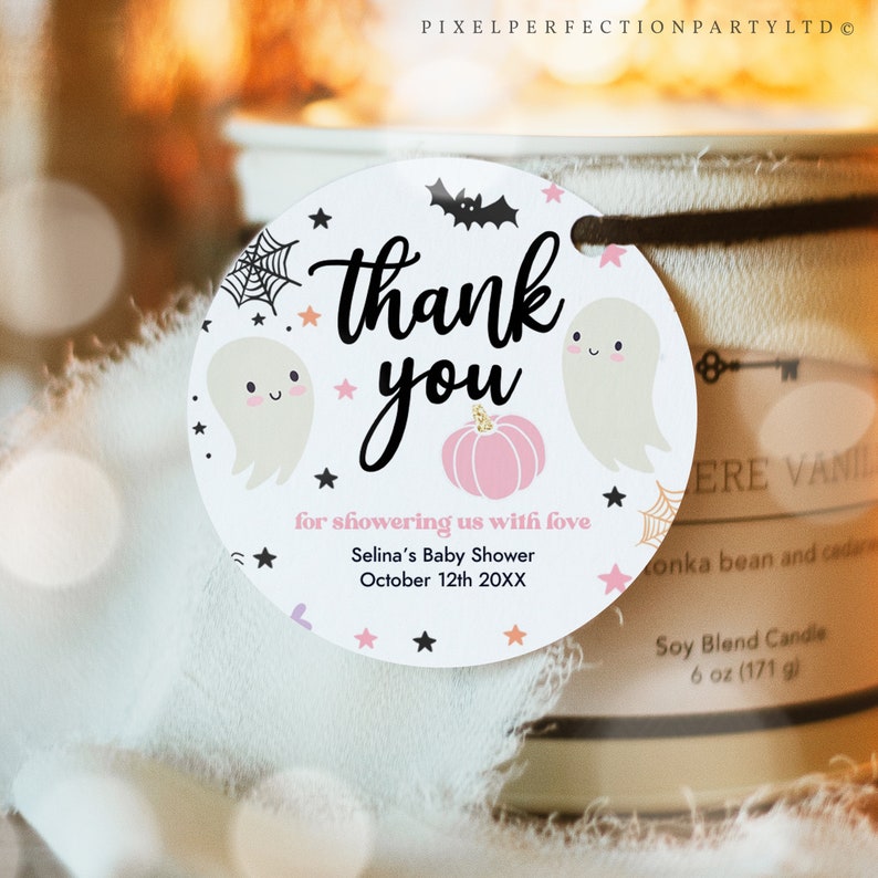 Editable Little Boo Baby Shower Favor Tag Halloween Girl Ghost - Etsy