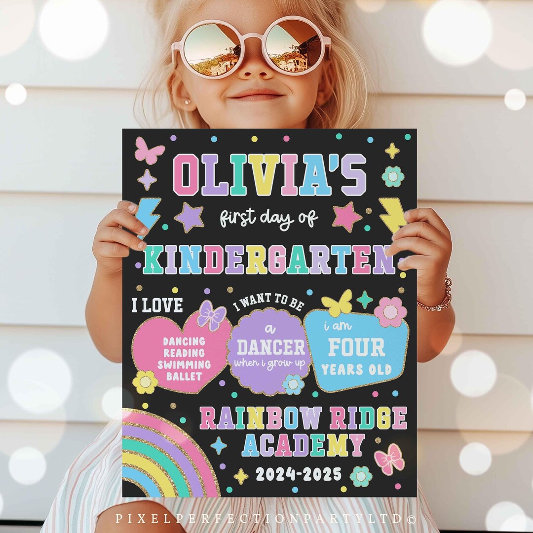 Editable First Day of Kindergarten Sign Printable First Day of ...