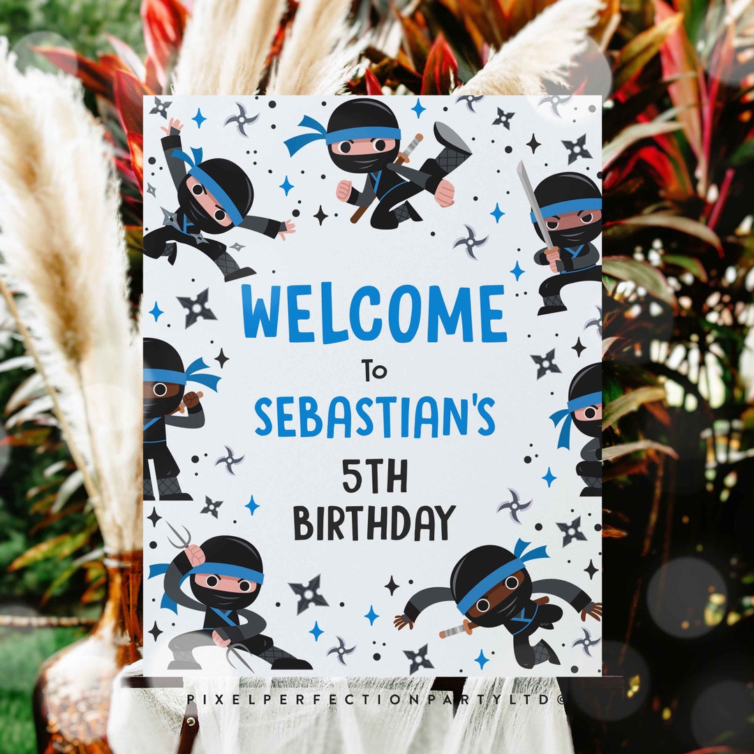 Editable Ninja Birthday Party Welcome Sign Karate Birthday Welcome Sign ...