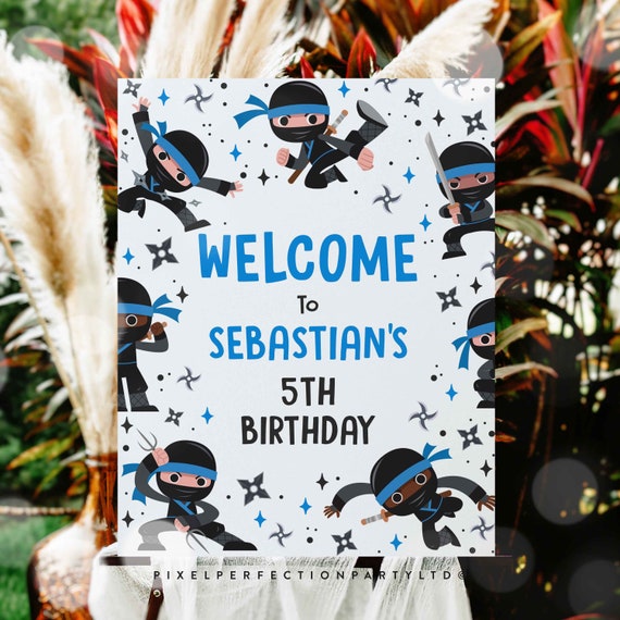 Editable Ninja Birthday Party Welcome Sign Karate Birthday Welcome Sign ...