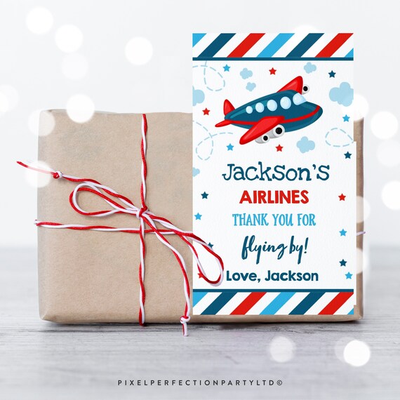 Editable Airplane Birthday Party Favor Gift Tag Aircraft Birthday Party ...