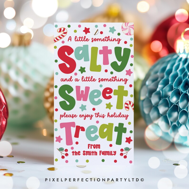 Editable Salty Sweet Treat Christmas Gift Tag Something Salty and Sweet ...