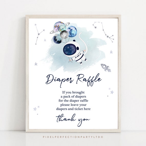 Outer Space Diaper Raffle Sign Diaper Raffle Ticket Drop Off Sign Boy ...