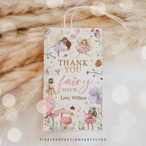 Editable Fairy Birthday Party Favor Tags Enchanted Magical - Etsy