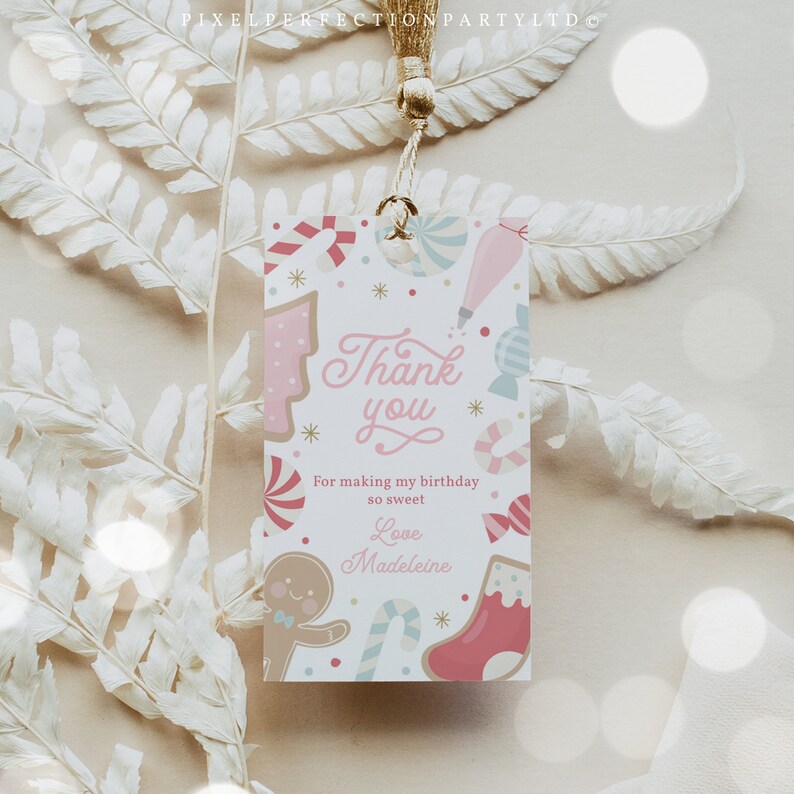 Editable Christmas Cookie Birthday Party Favor Tag Christmas Cookie ...