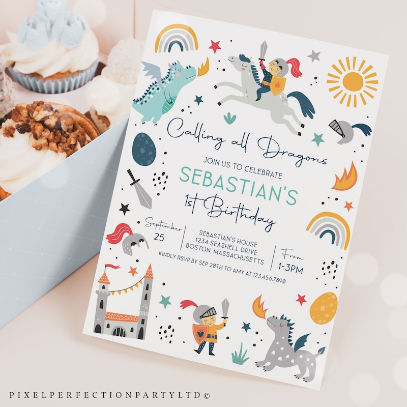 Knights and Dragons Birthday Party - Etsy