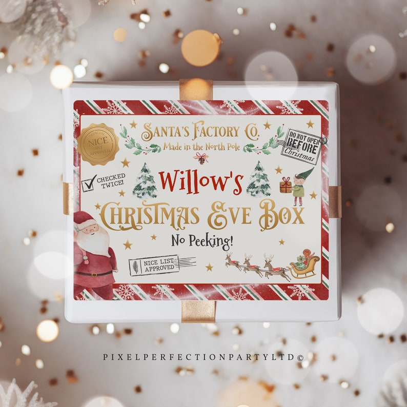 EDITABLE Christmas Eve Box Label Christmas Eve Box Sign Special ...