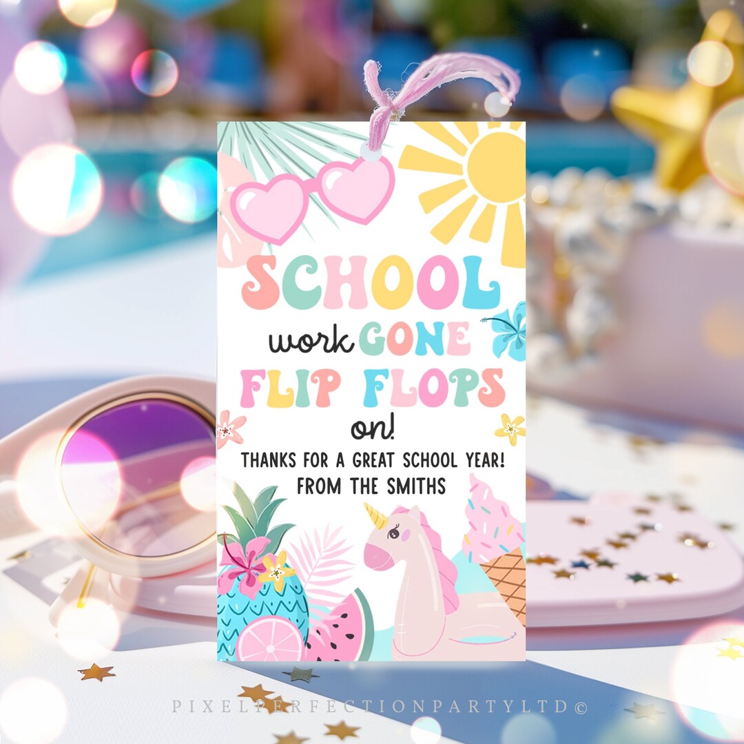 Editable School Work Gone Flip Flops on Teacher Classroom Student ...