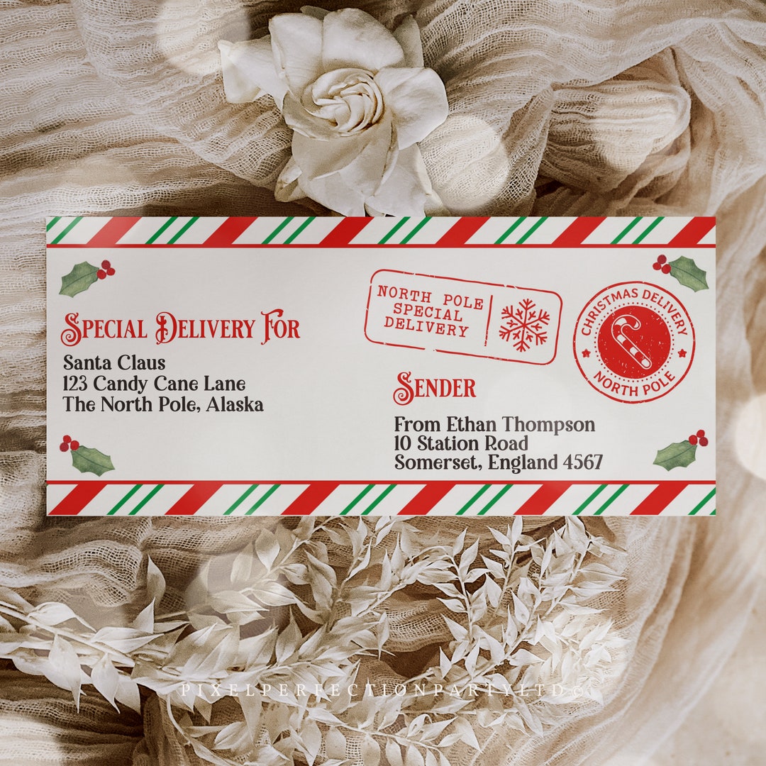 EDITABLE Santa Envelope Template Letter to Santa Envelope Template ...