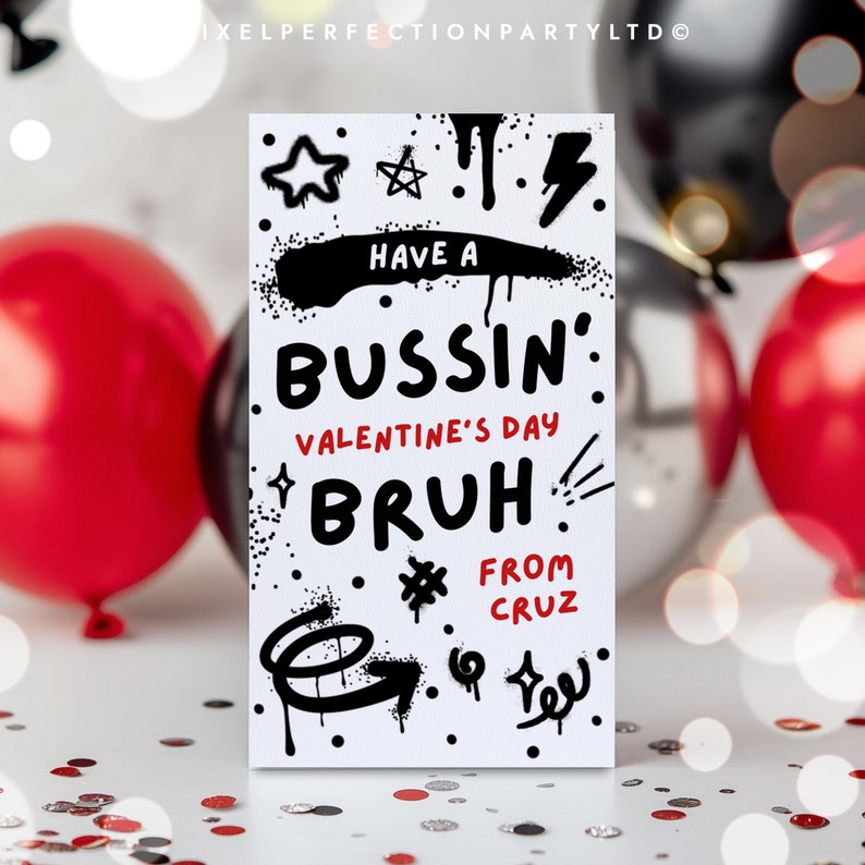 Editable Teen Slang Valentine's Day Gift Tag Have A Bussin' Valentine ...