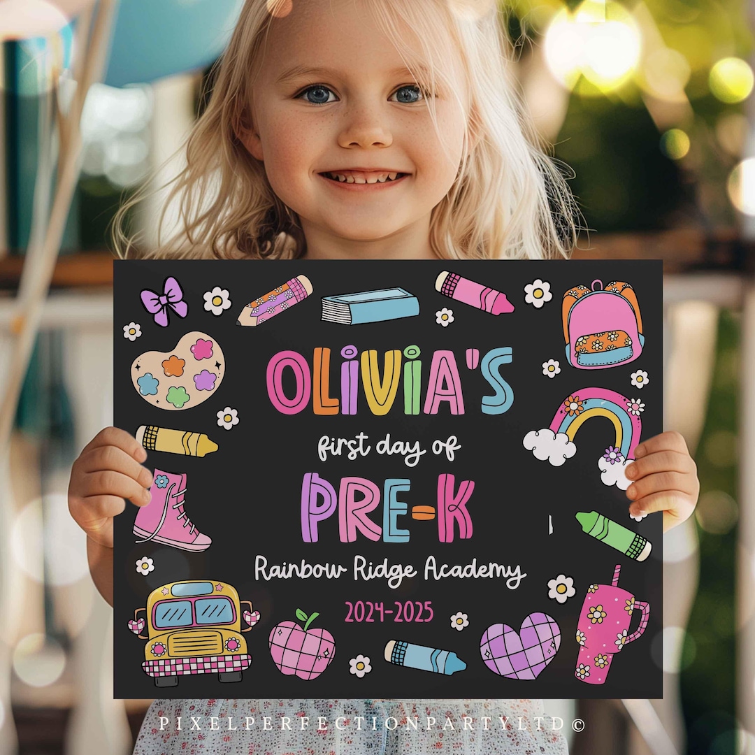 Editable First Day of Pre-k Sign Printable First Day of Pre-k Sign ...