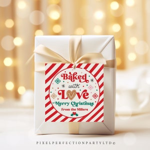 Editable Cookie Gift Tag Baked With Love Gift Tag Cookie Exchange Gift ...