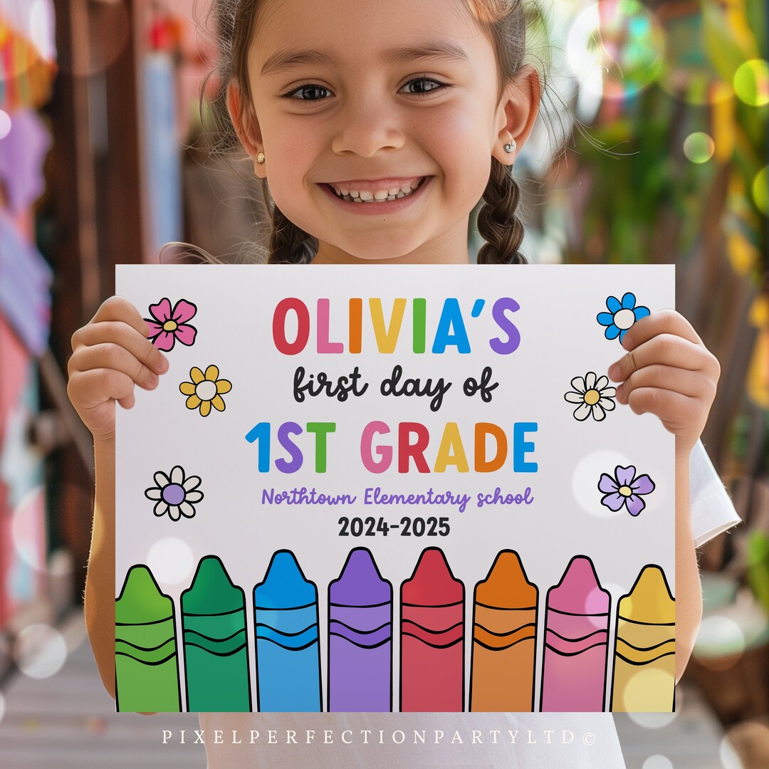 Editable First Day of 1st Grade Sign Printable First Day of 1st Grade ...