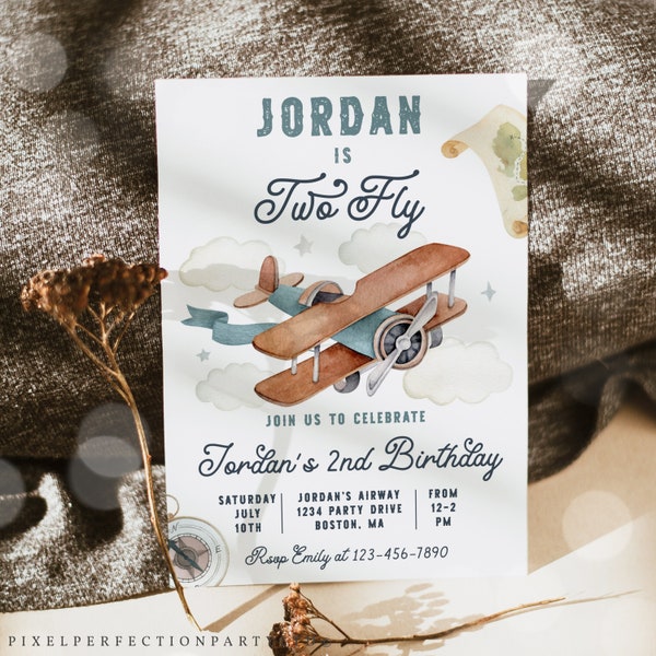 Two Fly Birthday Invitation - Etsy
