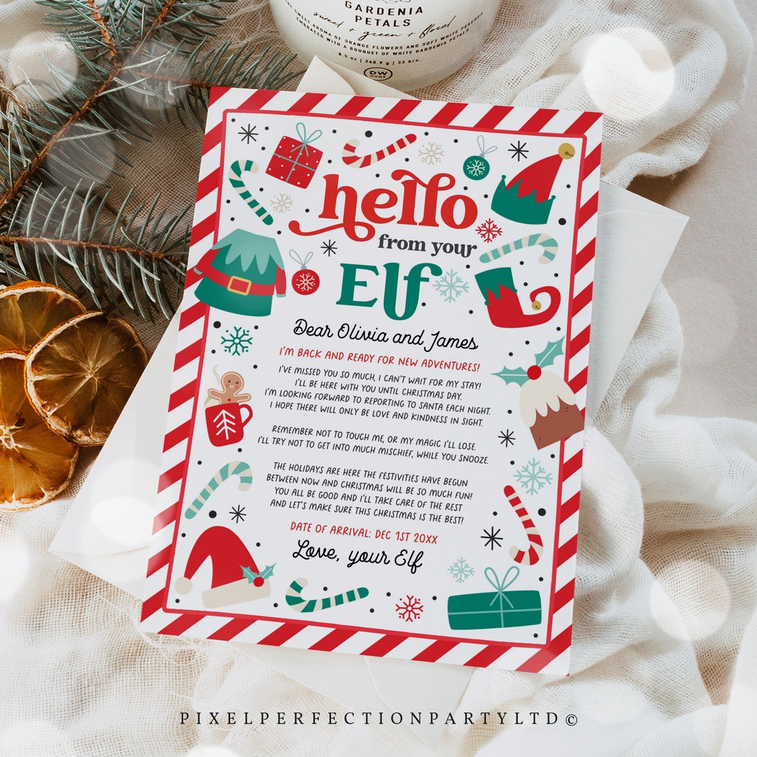 Editable Elf Arrival Letter Elf Return Letter Elf I'm Back Letter ...