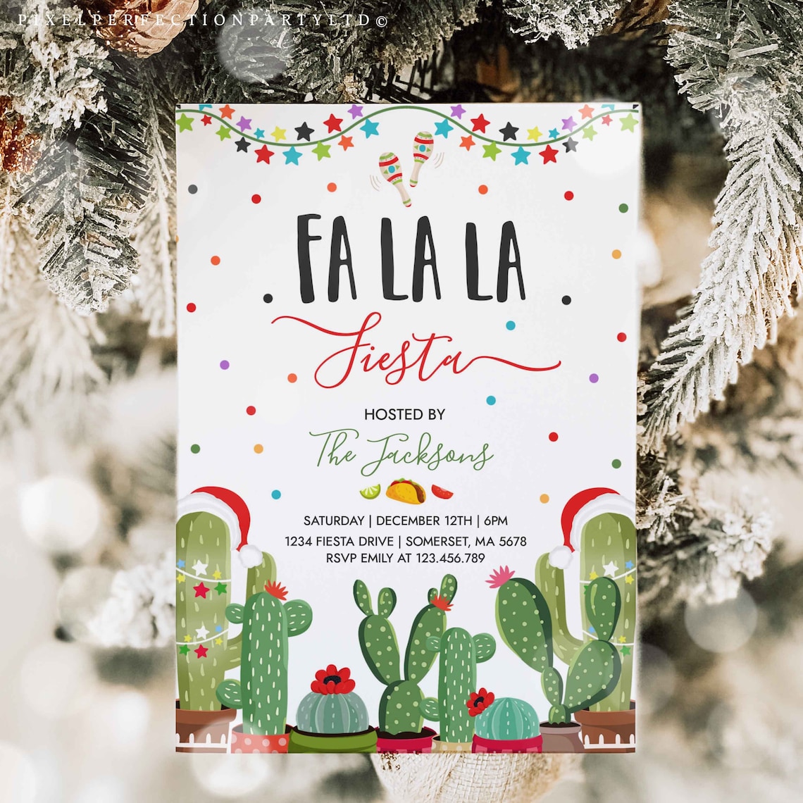 Christmas Fiesta Party Invitation Holiday Fiesta Party - Etsy