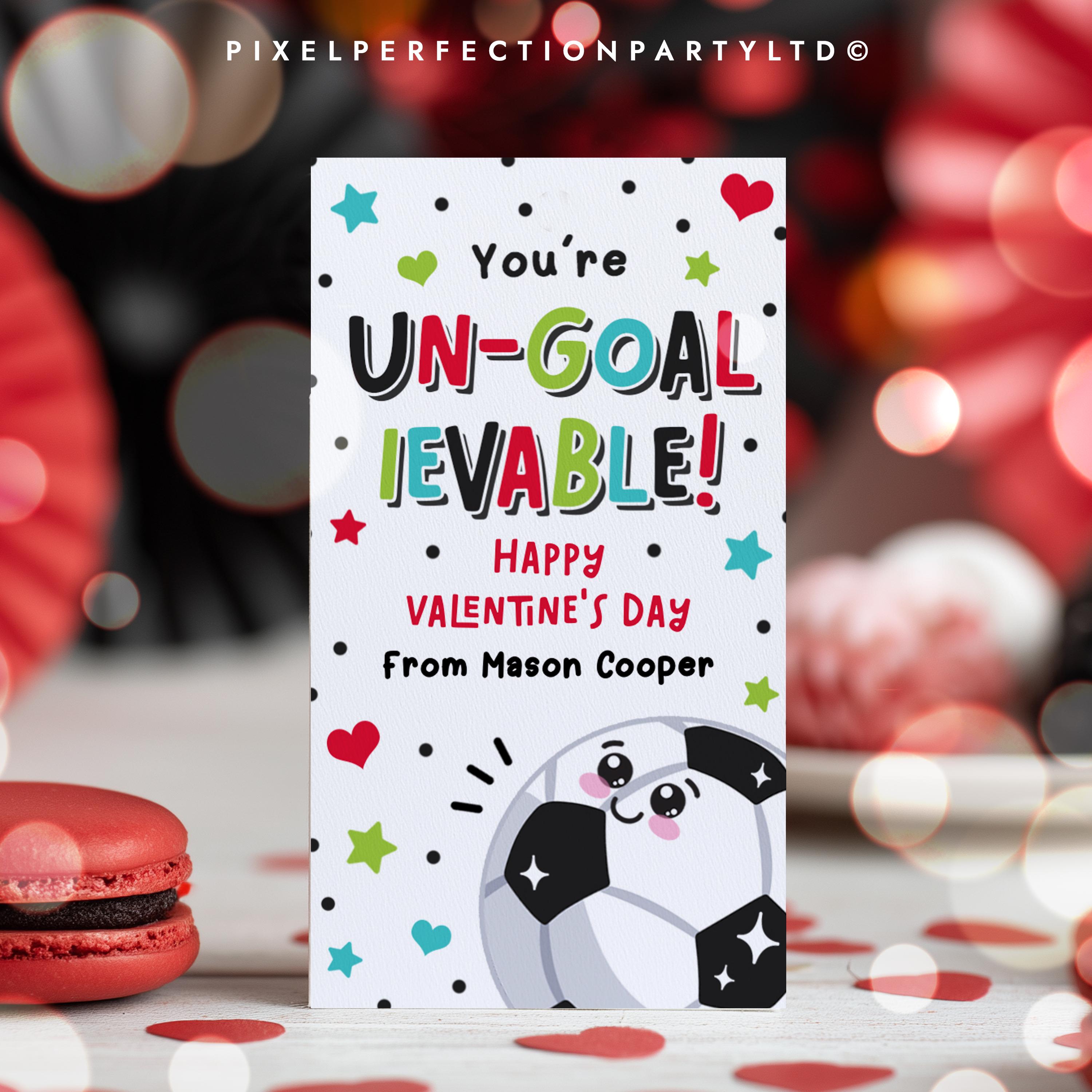 Editable Soccer Valentine's Day Gift Tags Set of 6 Sports Valentine ...