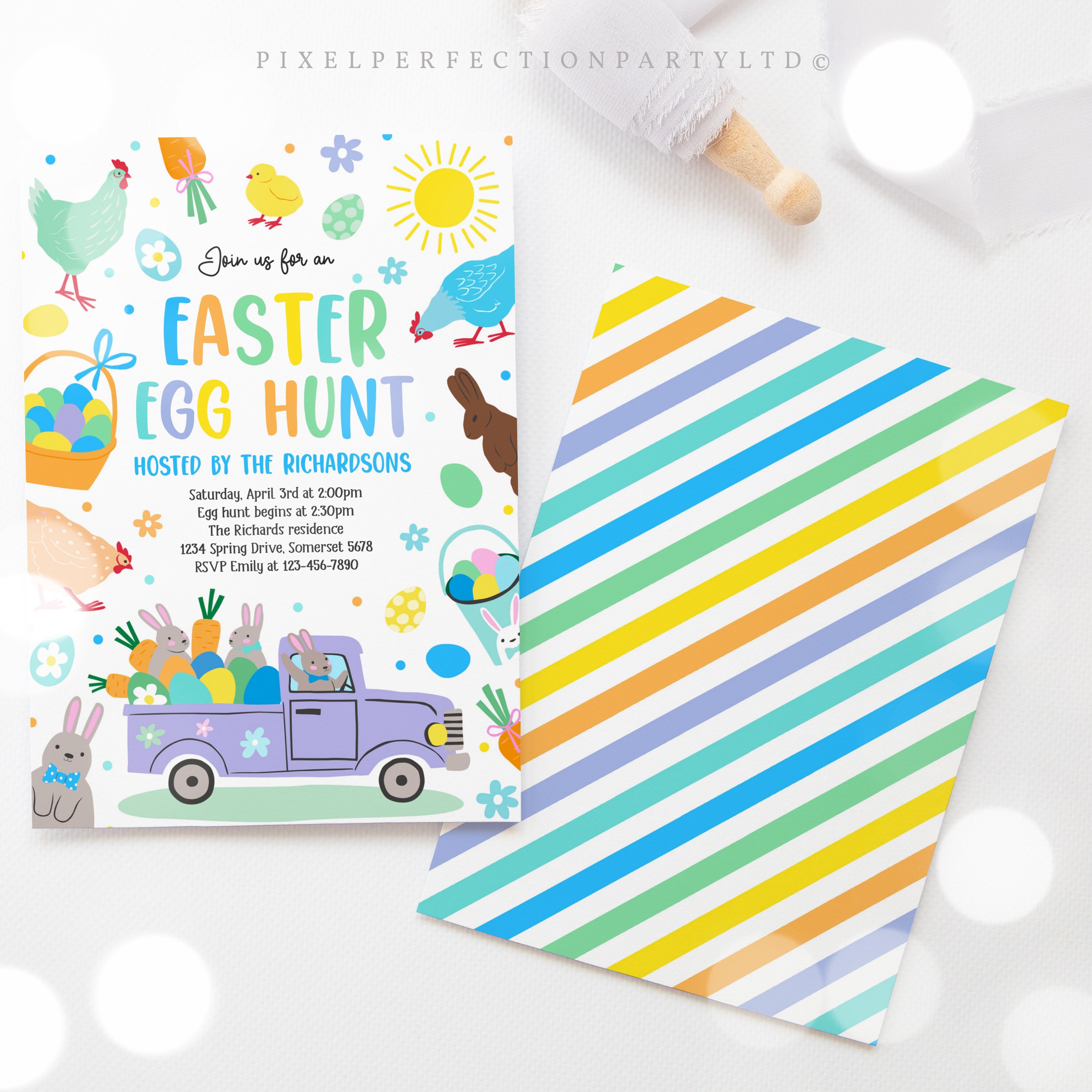 Editable Easter Egg Hunt Invitation Easter Egg Event Party Neighborhood ...