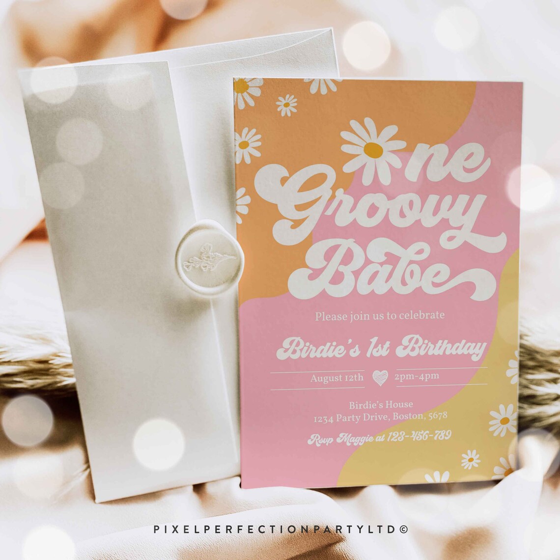 Editable One Groovy Baby 1st Birthday Party Invitation Boho - Etsy UK