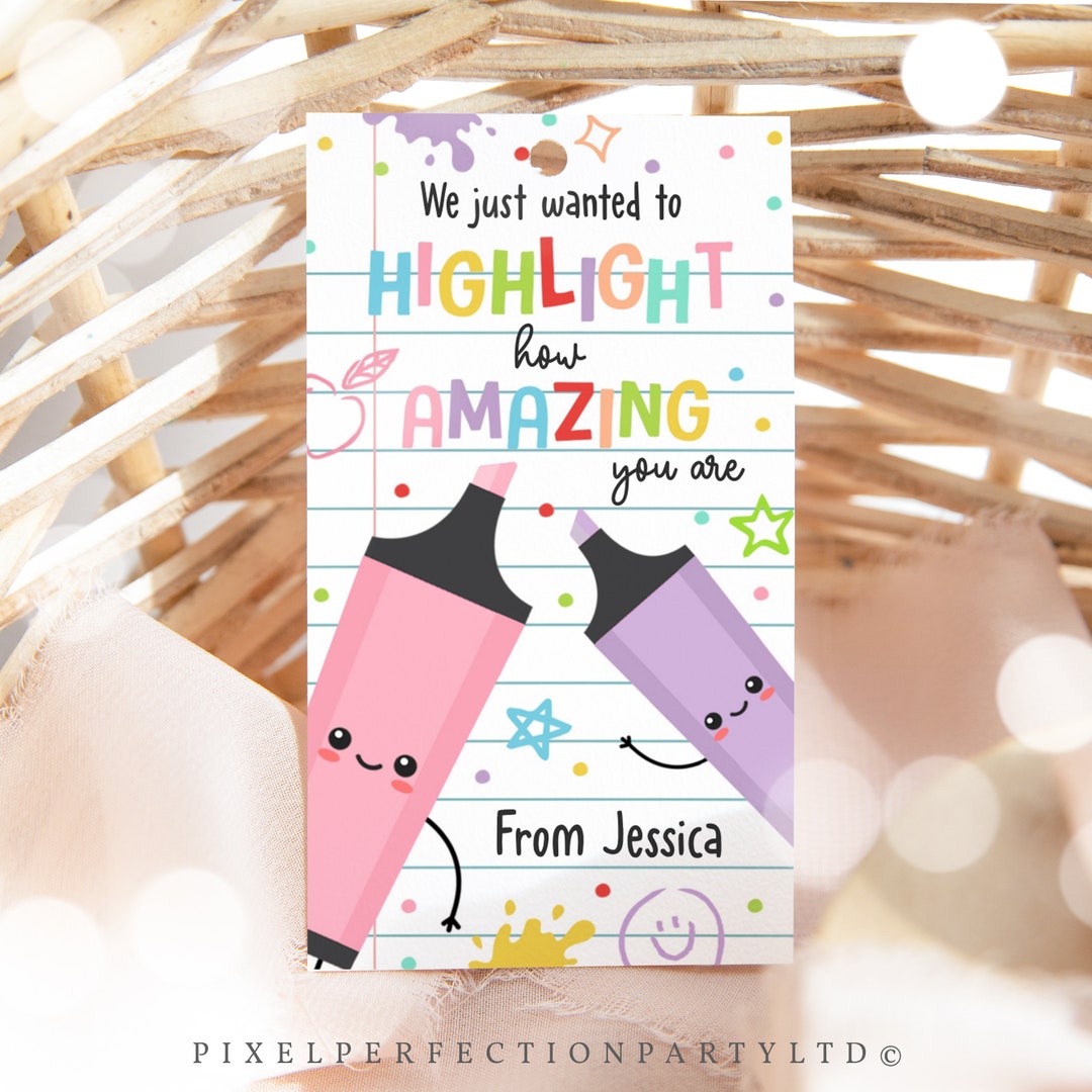 Teacher Appreciation Gift Tag Highlight What an Amazing Teacher Gift ...