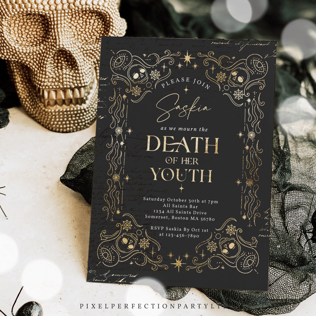 Editable Death to My Youth Birthday Party Invitation RIP to My Youth ...