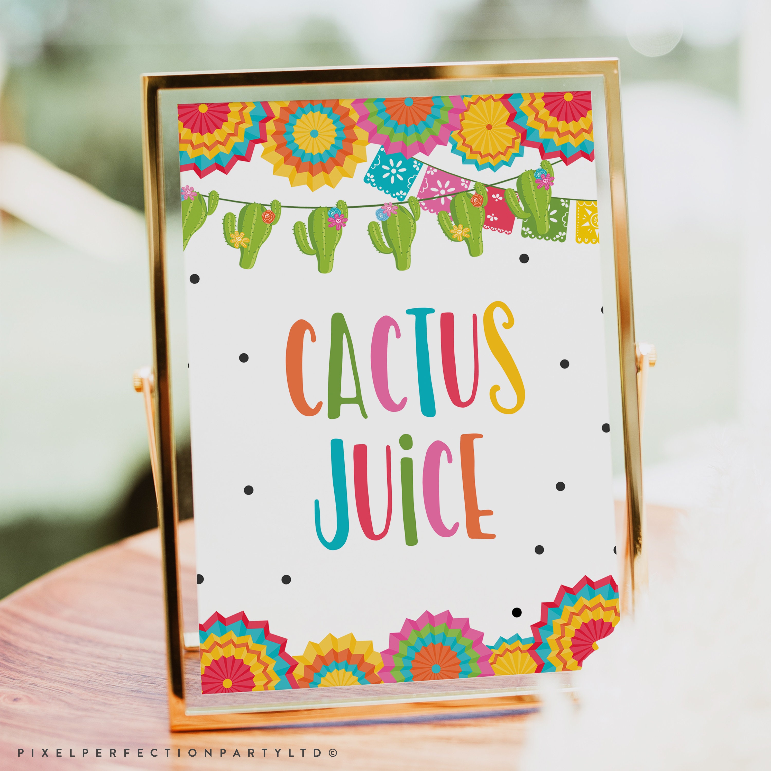 Fiesta Cactus Juice Party Sign Fiesta Baby Shower Party Sign Fiesta ...