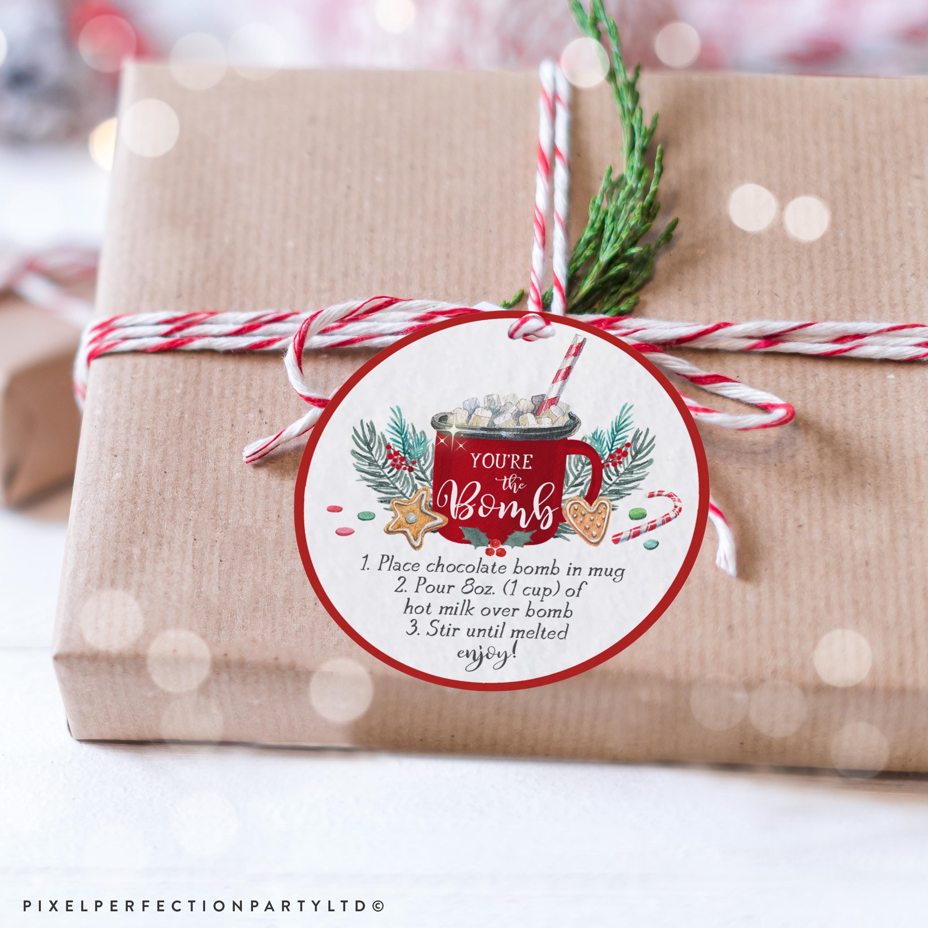 Hot Chocolate Bomb Tag Christmas Hot Chocolate Bomb Tag Winter Hot ...