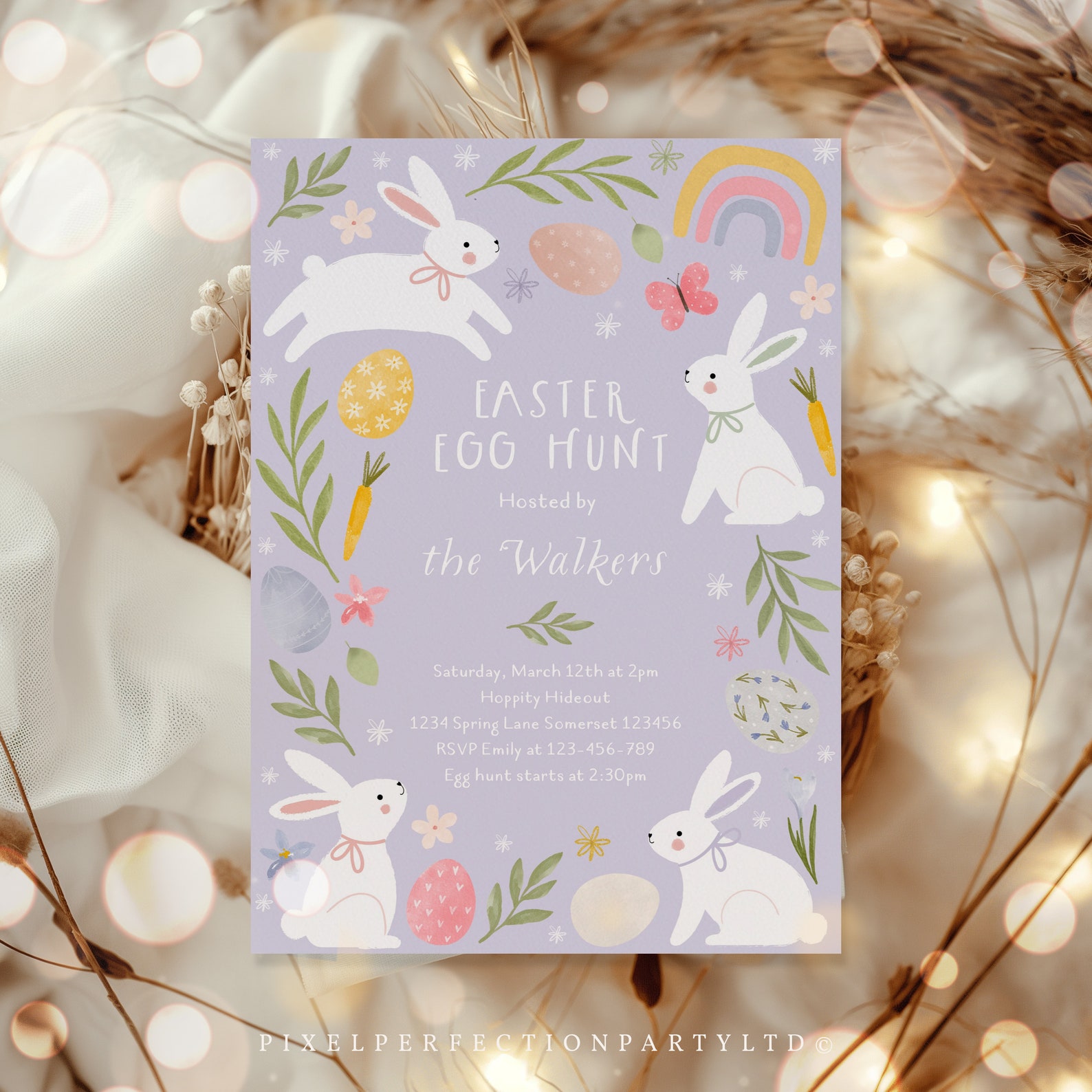 Editable Easter Egg Hunt Invitation Easter Egg Event Party Neighborhood ...