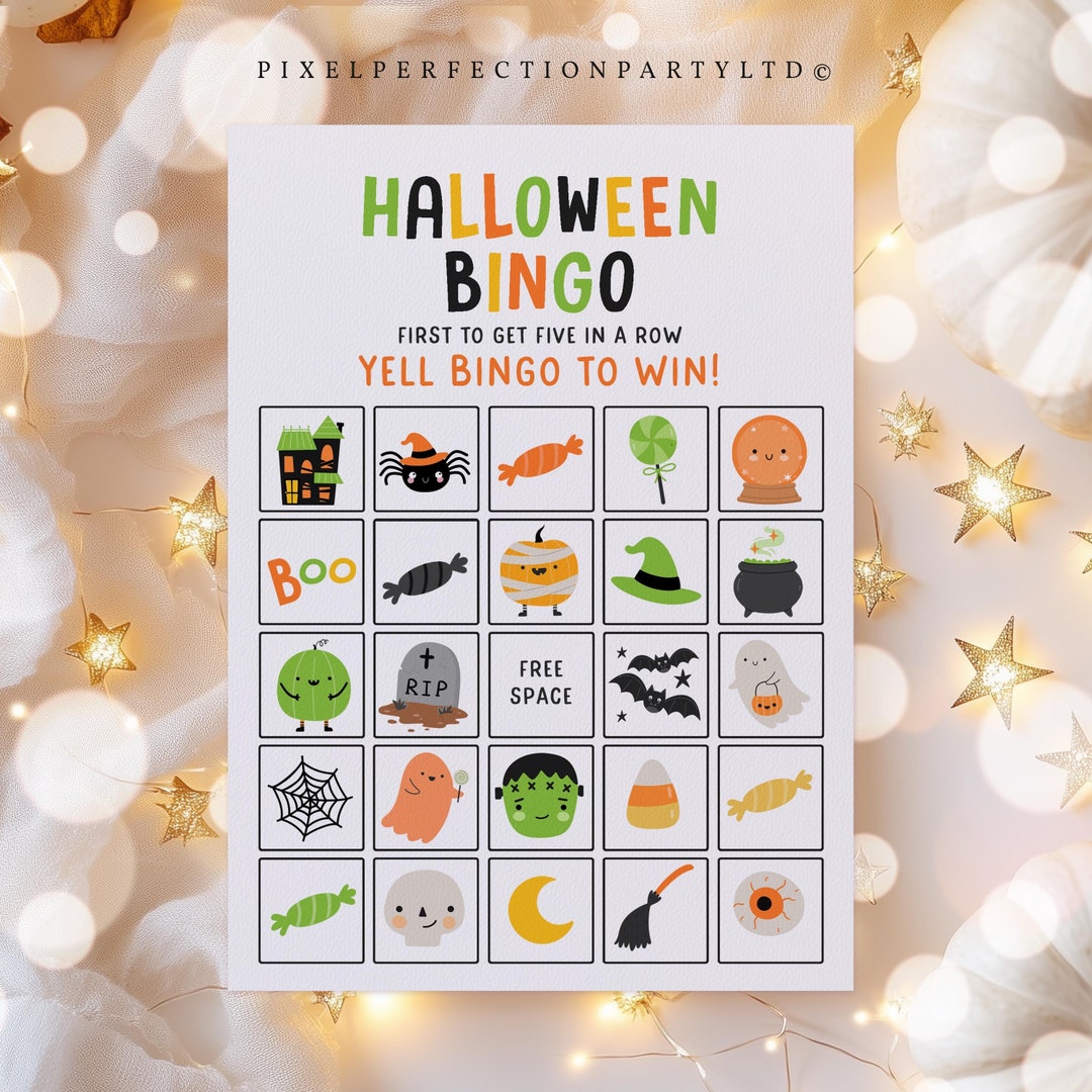 Halloween Bingo Game Halloween Bingo Activity Halloween Family Activity ...