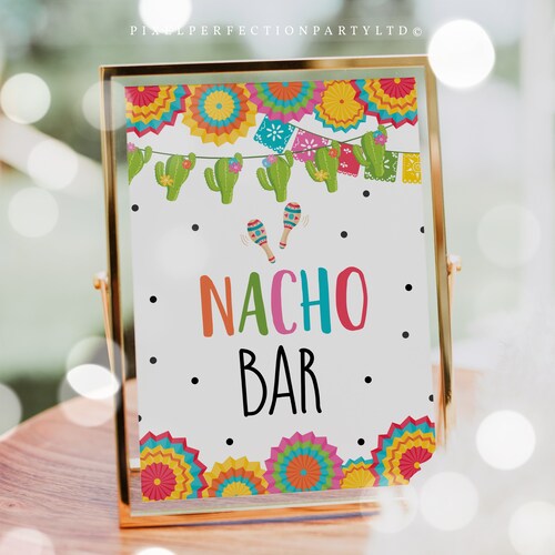 Nacho Bar Party Sign Fiesta Party Sign Fiesta Food Station - Etsy