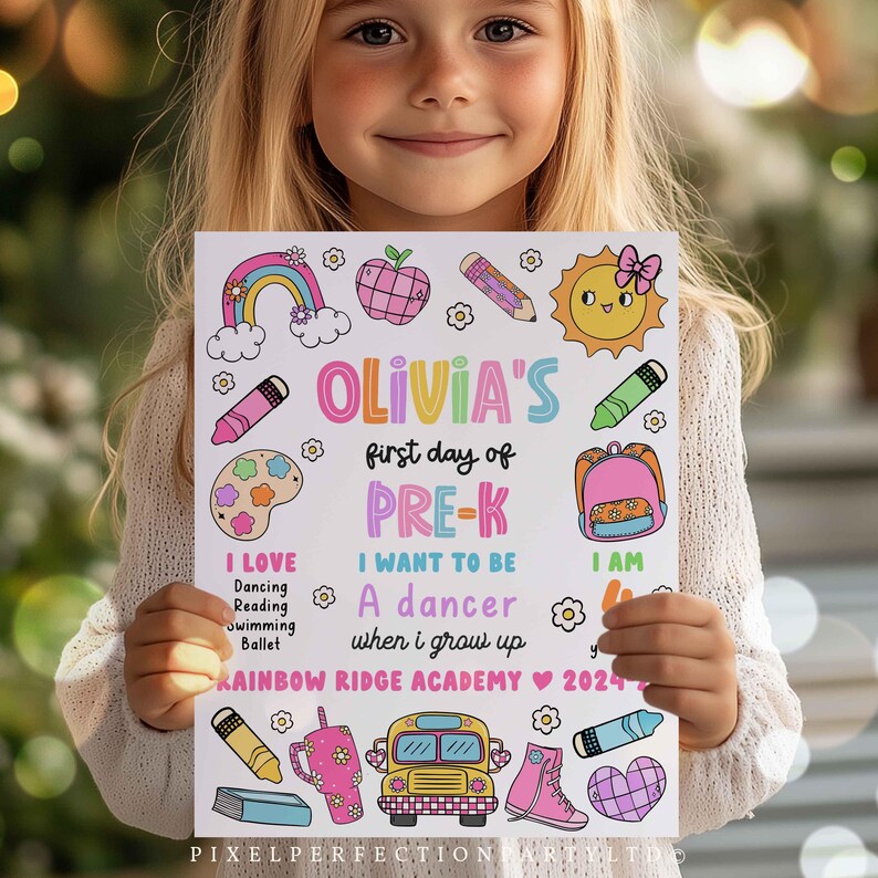 Editable First Day of Pre-k Sign Printable First Day of Pre-k Sign ...