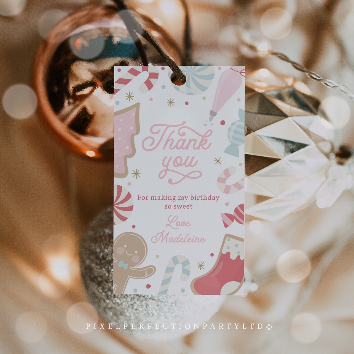 Editable Christmas Cookie Birthday Party Favor Tag Christmas Cookie ...