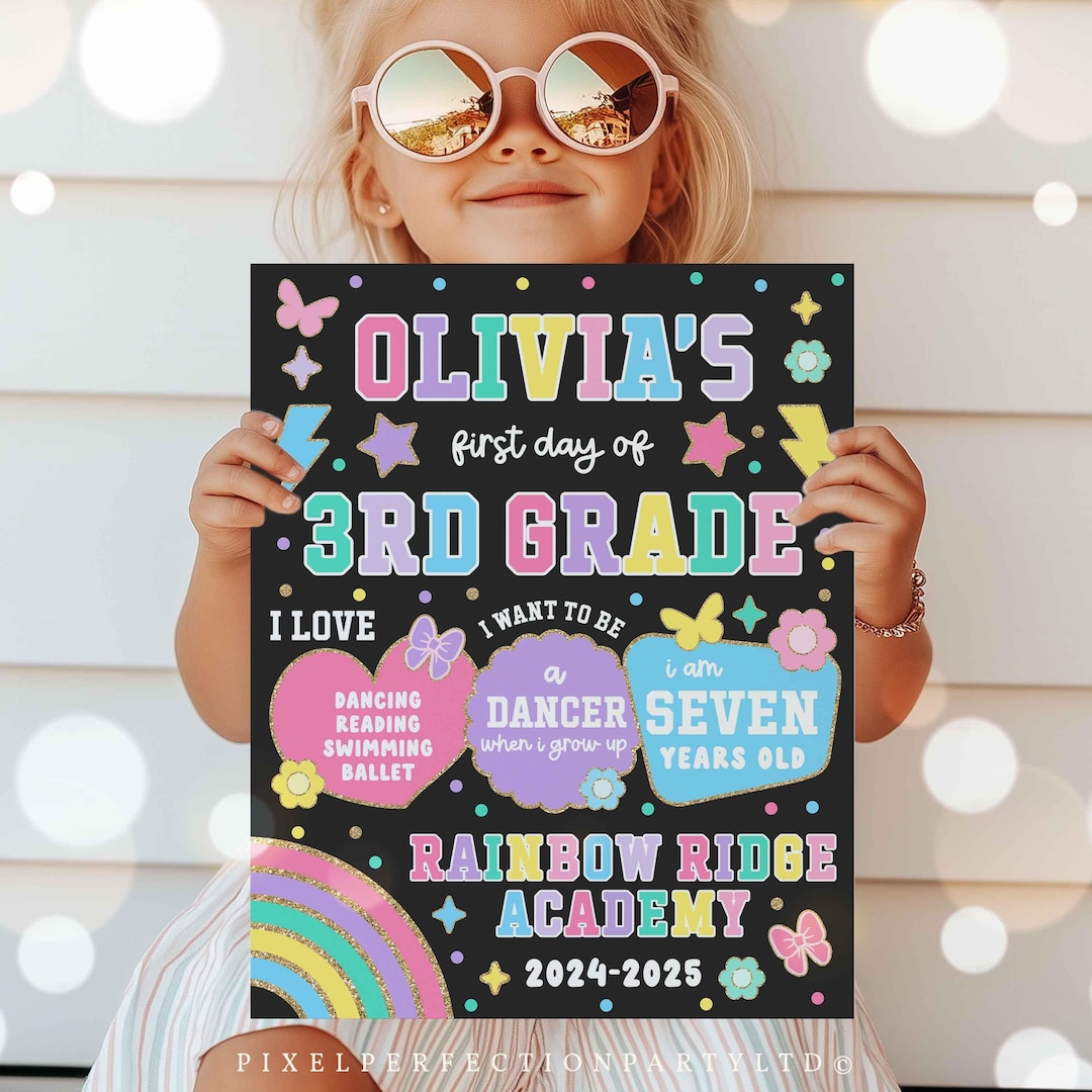 Editable First Day of 3rd Grade Sign Printable First Day of 3rd Grade ...