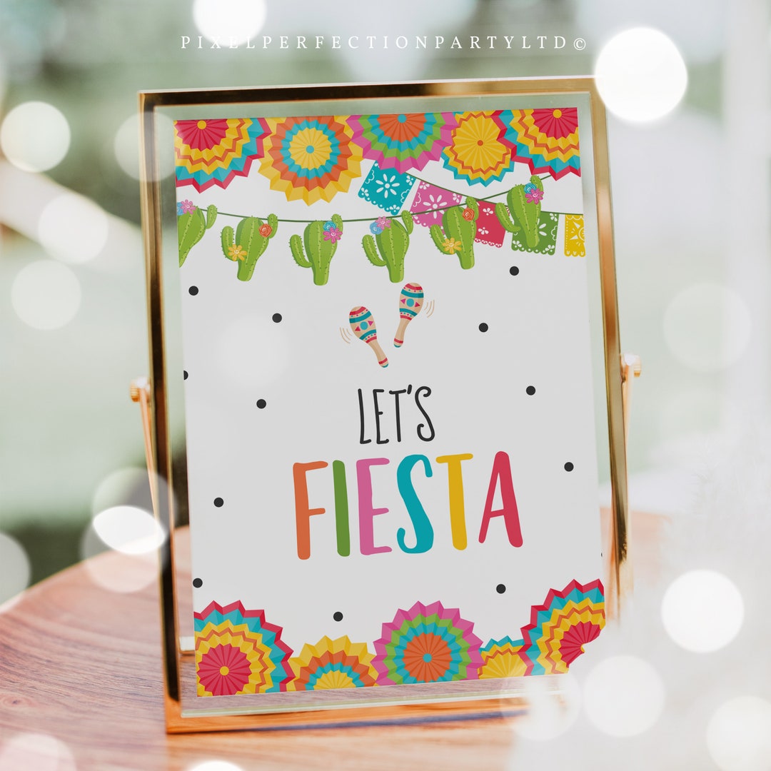 Fiesta Welcome Sign Let's Fiesta Party Sign Fiesta Party Decor Taco ...