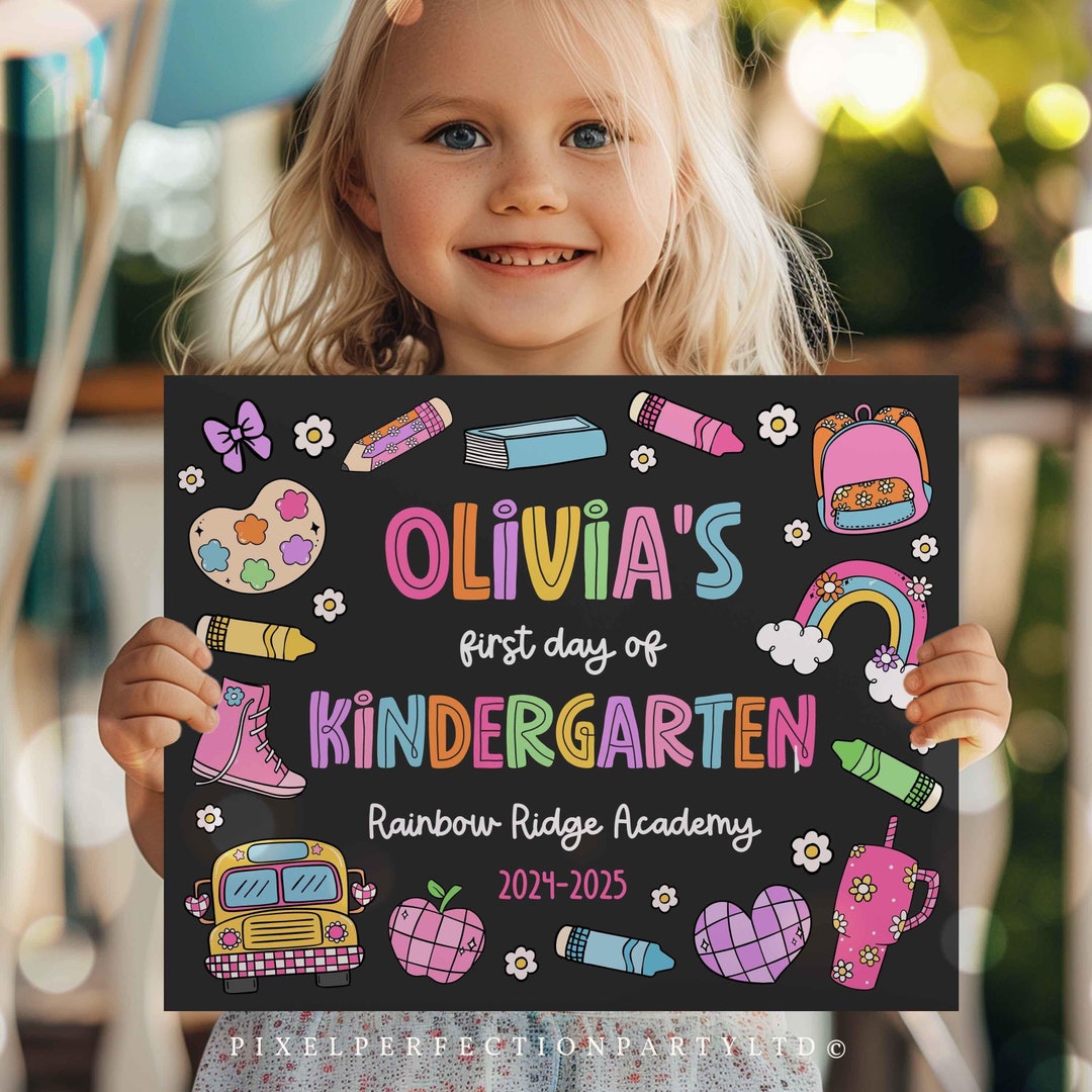 Editable First Day of Kindergarten Sign Printable First Day of ...