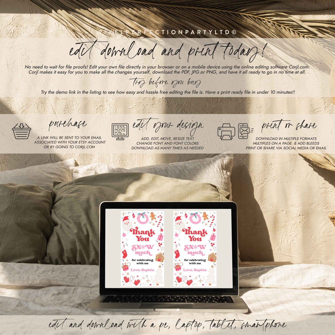 Editable Christmas Birthday Party Luggage Favor Tags Oh What Fun ...