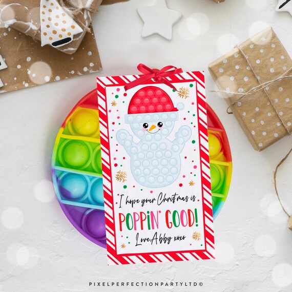 Editable Christmas Pop Bubble Toy Gift Tag Poppin' Good Christmas ...