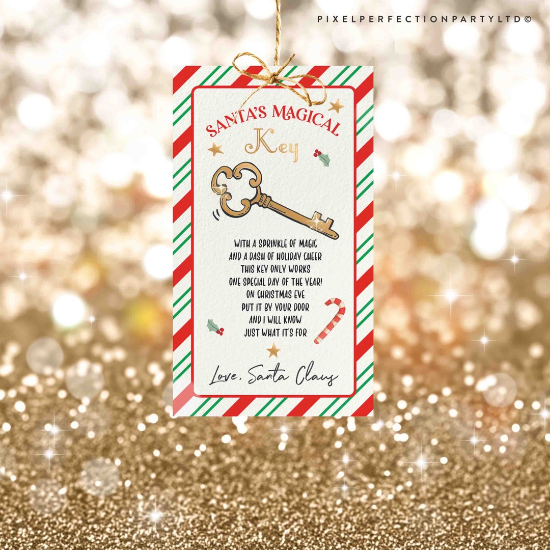 EDITABLE Santa's Magic Key Tag Father Christmas Magical - Etsy