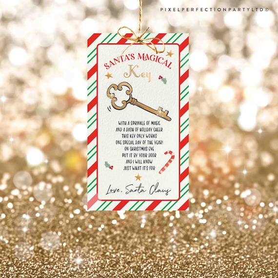 EDITABLE Santa's Magic Key Tag Father Christmas Magical Key Tag ...