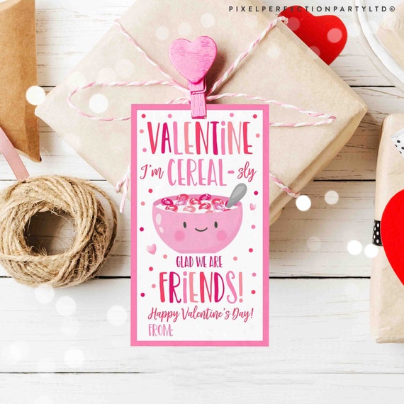Editable Cereal Valentine's Day Gift Tag Valentine I'm | Etsy