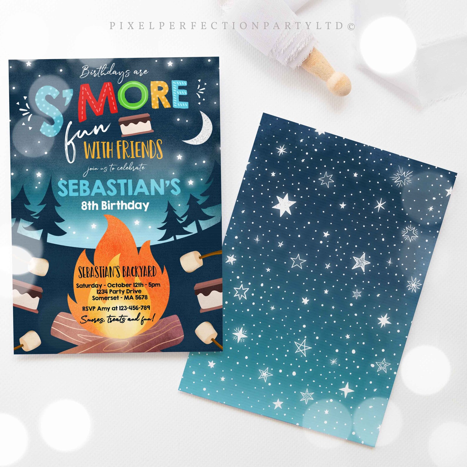 EDITABLE S'mores Birthday Invitation S'mores Bonfire - Etsy